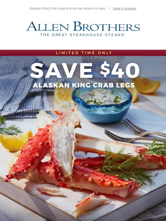Allen Brothers: Save $40 on Crab Legs + More Top Sellers On Sale Now ...