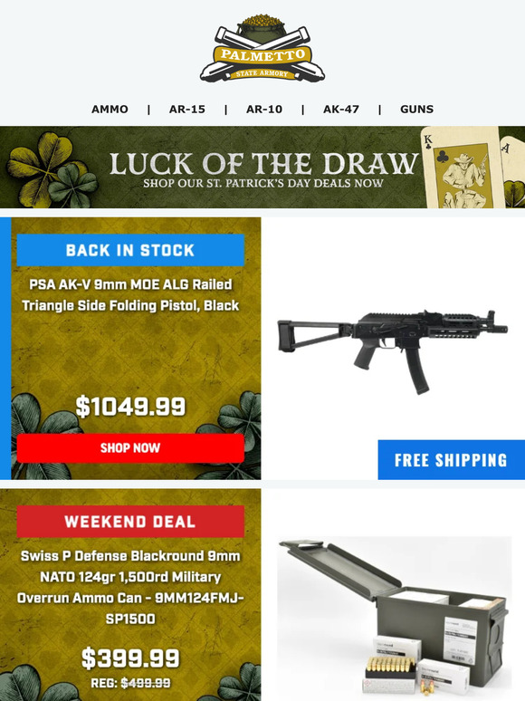 Palmetto State Armory: St. Patrick's Day Weekend Deals Are Here! | Free ...