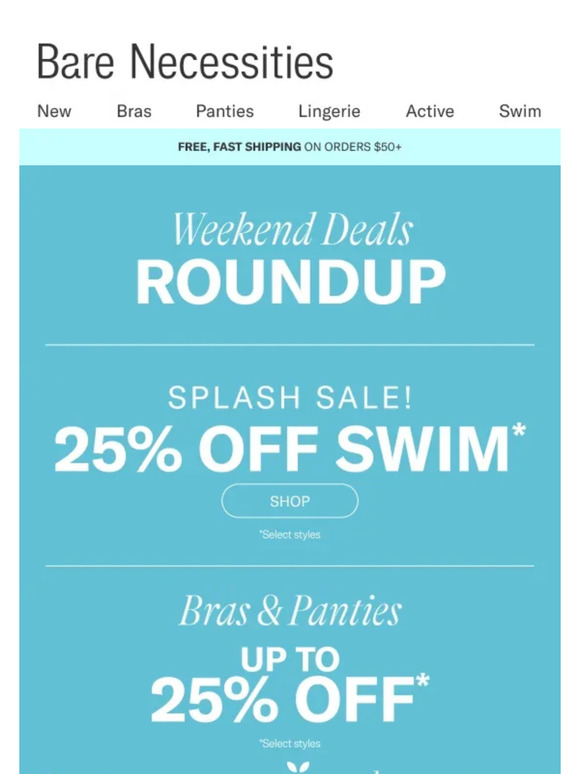 Bare Necessities: Shop & Save: Bras & Panties 25% Off, 30% Off Glamorise & More | Milled