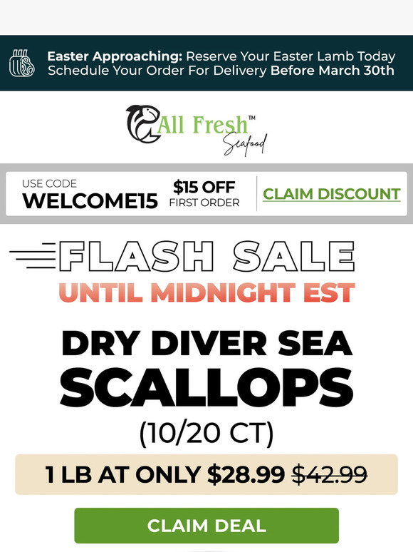 All Fresh Seafood: 🚨 Price drop: Scallops at just $29/lb | Milled
