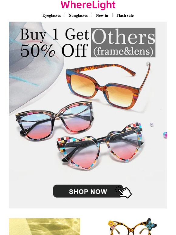 wherelight: Don't Be Late for this Sale⚡Glasses 50% Off Deals! | Milled