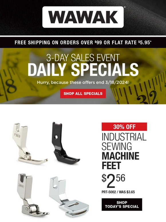 Wawak Sewing: Hurray! 3-Days of SALES! 30% Off Industrial Sewing ...
