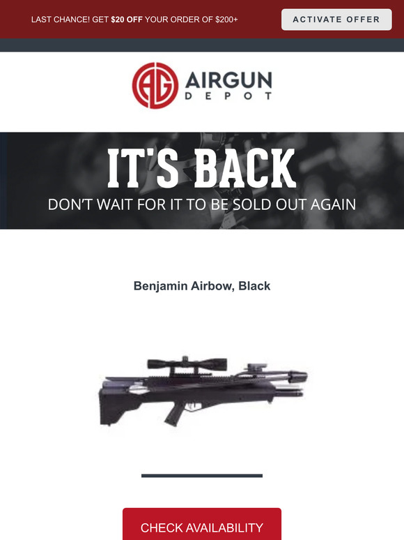 Airgun Depot: 🔔 Reminder: The Benjamin Airbow, Black is available! 🔔 ...