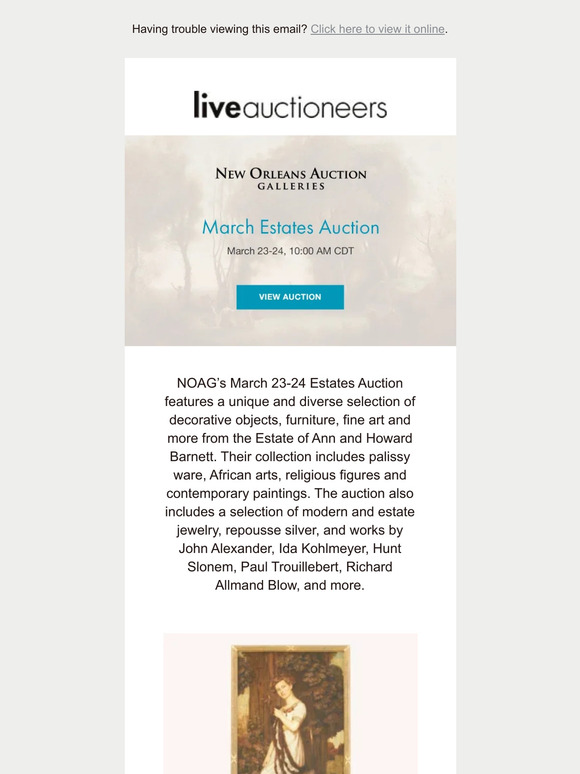 LiveAuctioneers: New Orleans Auction Galleries | March Estates Auction ...