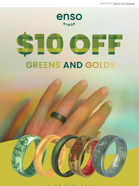 Enso Rings: $10 off green and gold rings for St. Patty's Day ☘️💚 | Milled