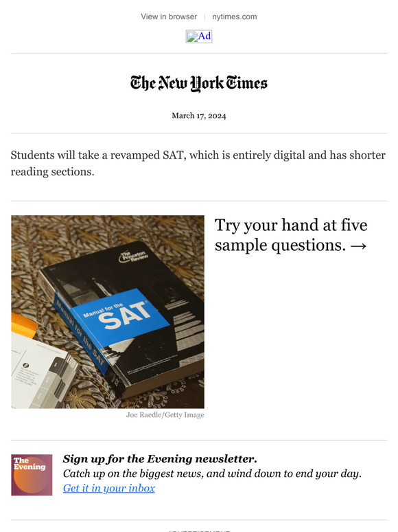 The New York Times Store: New SAT: Try sample questions | Milled