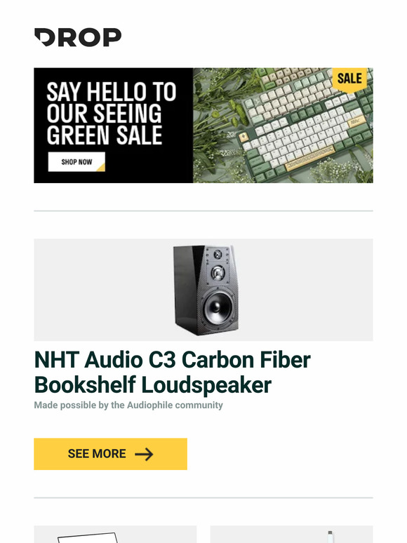Drop: NHT Audio C3 Carbon Fiber Bookshelf Loudspeaker, Uncaged ...