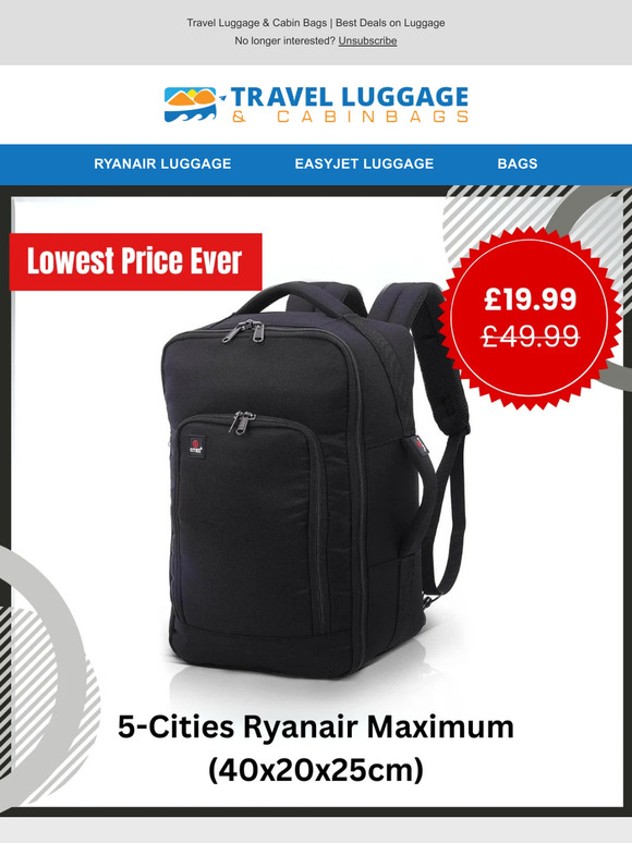 Travel Luggage & Cabin Bags: Lowest Price Ever - Upgrade to the 5 ...