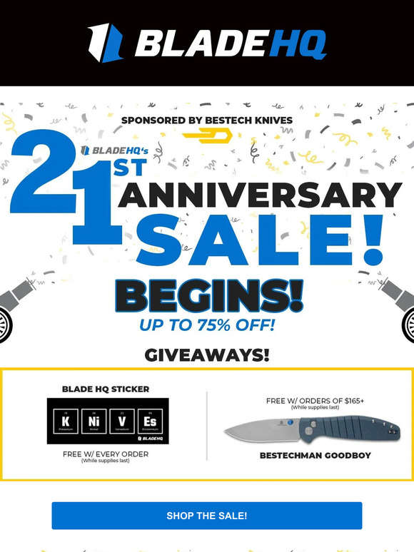 Blade HQ: Blade HQ turns 21! Shop our anniversary sale today! | Milled