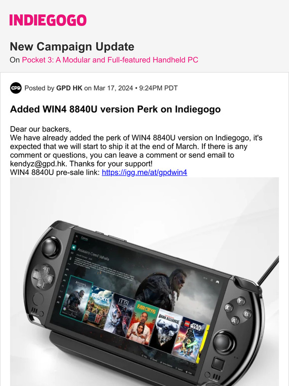 Indiegogo: 📢 Update #57 from Pocket 3: A Modular and Full-featured ...