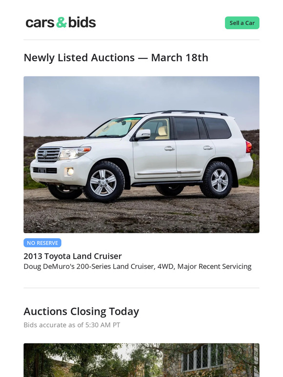 Cars & Bids: Cars & Bids Today | Milled