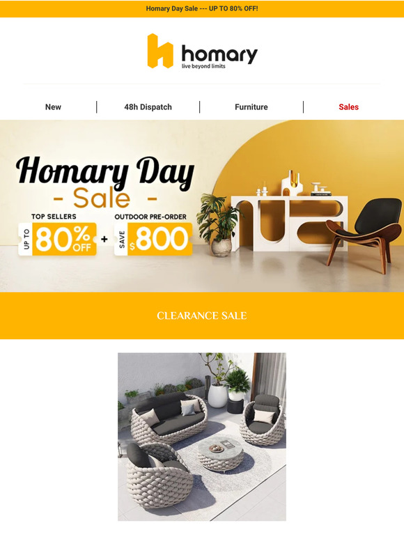 Homary: 💥 VIP Special: Unlock Your 15% Off on Clearance! | Milled