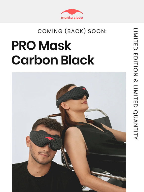 Manta Sleep: PRO Mask Carbon Black is coming (back) soon | Milled