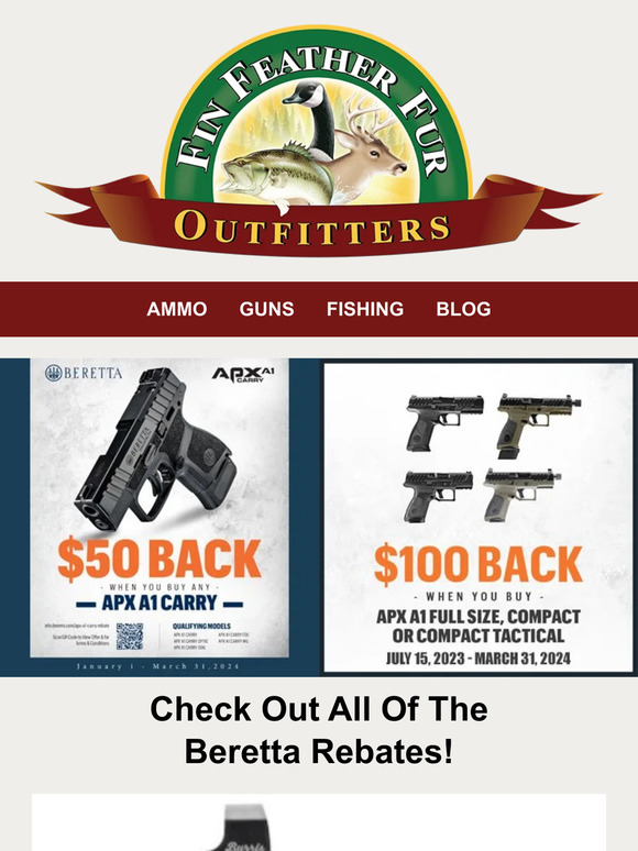 Fin Feather Fur Outfitters: Up To $400 Rebates On Beretta Handguns 🐟 ...