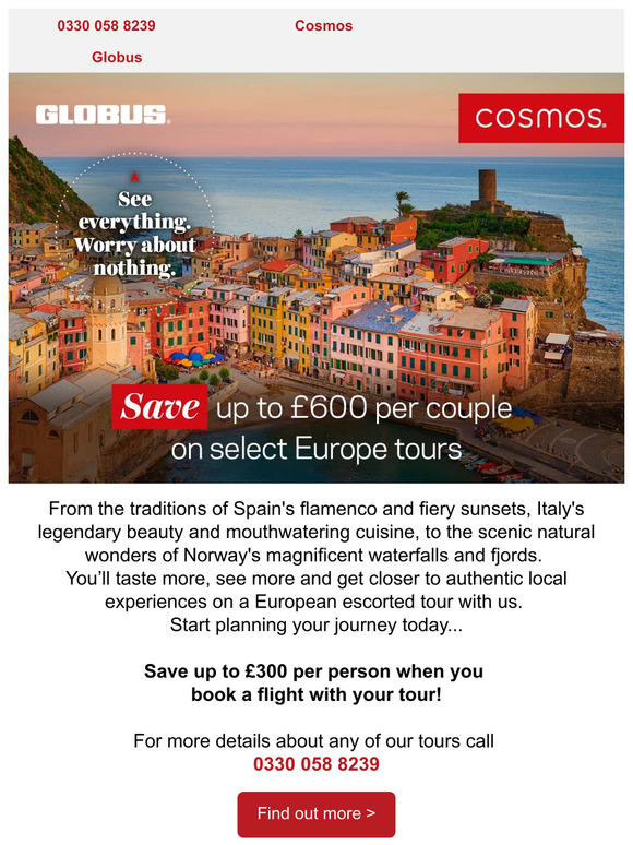 Cosmos Holidays: Top tours of Europe right now... | Milled