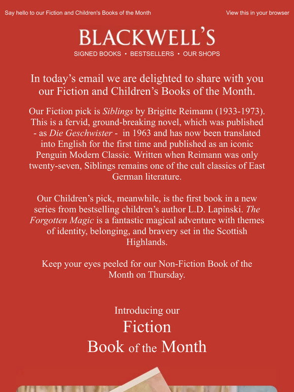 Blackwell's: 📚 Introducing Blackwell's Books of the Month | Milled