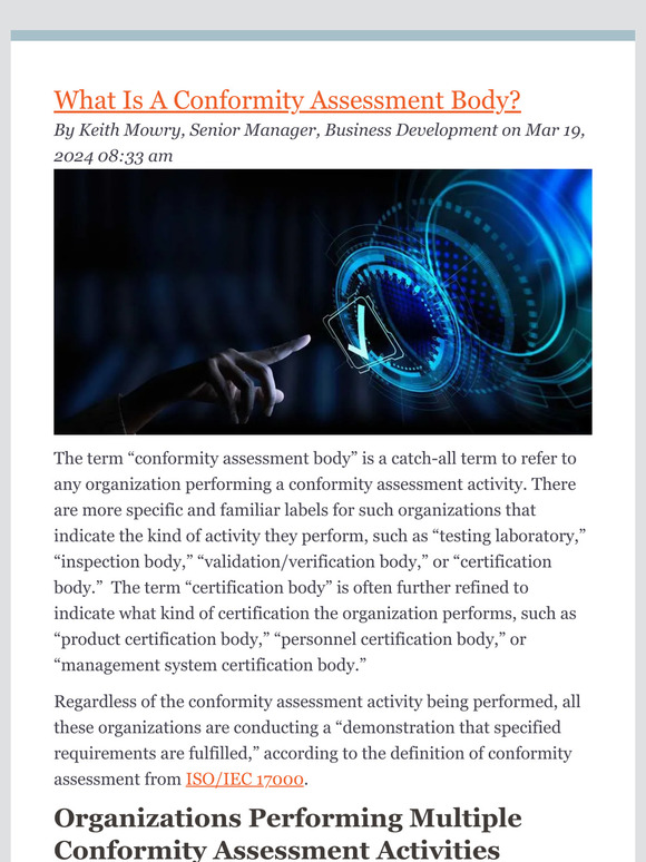 ANSI: New from the ANSI Blog: What Is A Conformity Assessment Body ...