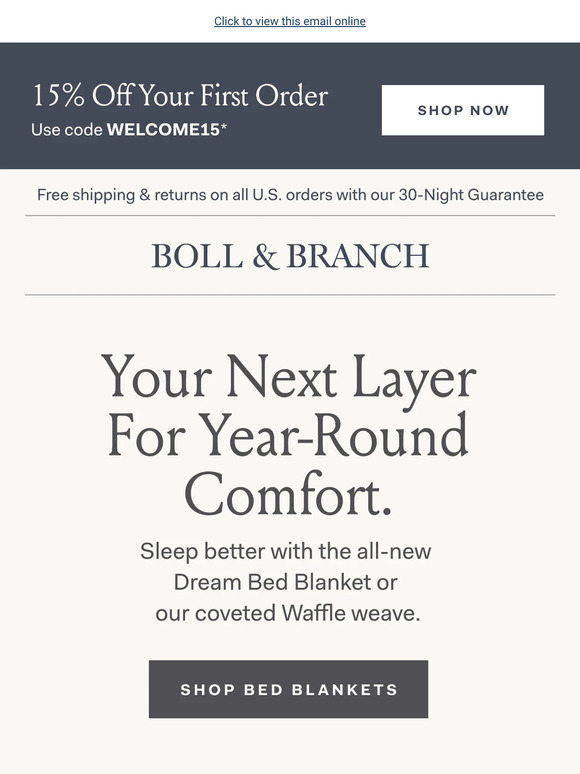 Boll & Branch: Bed Blanket Edition | 2 layers for year-round comfort ...