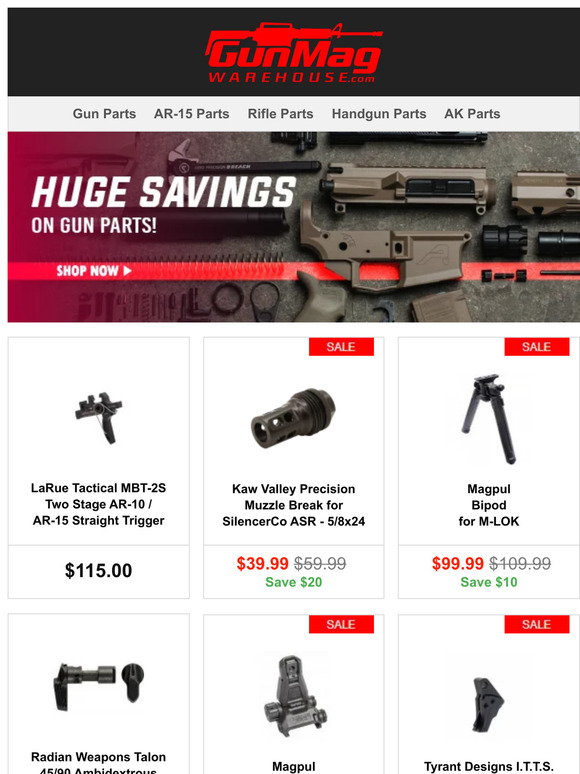 GunMag Warehouse: Finish Your Build With Our Deals | LaRue MBT-2S Two Stage Straight AR Trigger ...