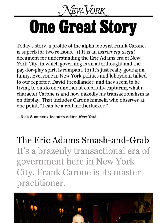 The Cut: ‘The Eric Adams Smash-and-Grab,’ by David Freedlander | Milled