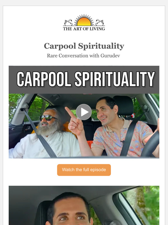 Art of Living: Carpool Spirituality 🚘 A RARE conversation with Gurudev ...