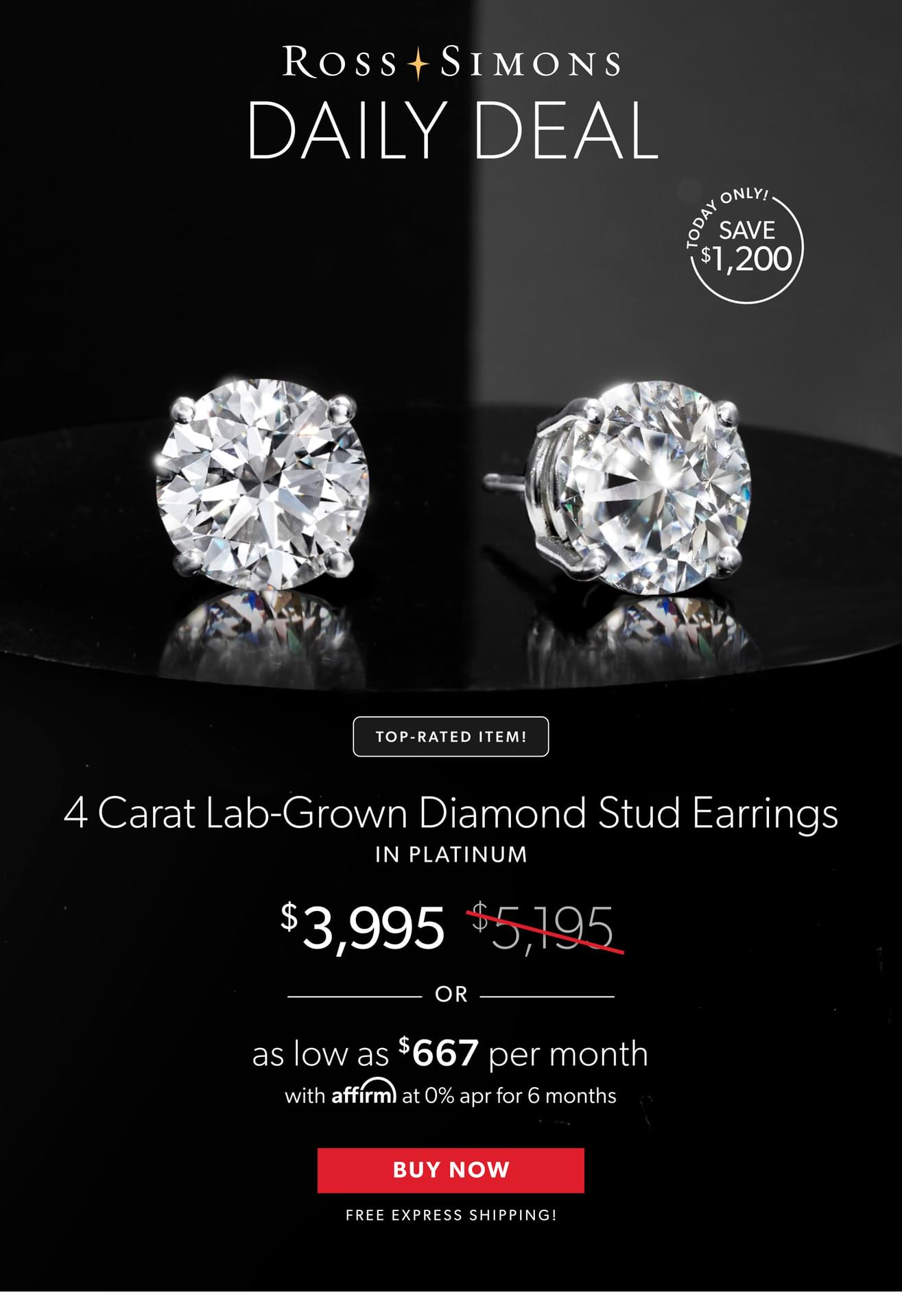 Ross-Simons: 💎 Save $1,200 on our TOP–RATED 4 carat lab-grown diamond ...