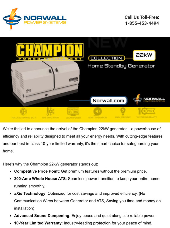 Norwall: Introducing the Champion 22kW Generator: 🔌Power, 💡Innovation ...
