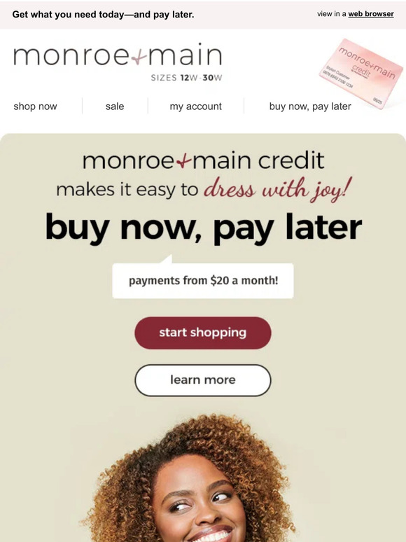 Monroe and Main: Want to Buy Now, Pay Later? | Milled