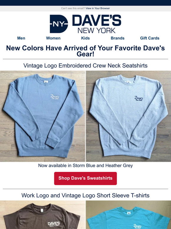 Dave's New York: New Colors of Your Favorite Dave's Logo Gear | Milled