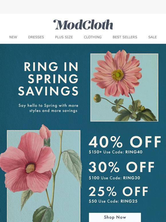 Modcloth Email Newsletters: Shop Sales, Discounts, and Coupon Codes