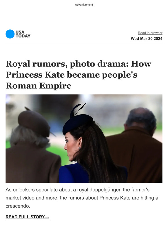 USA TODAY: Top Stories: Princess Kate sparks royal rumors amid photo ...