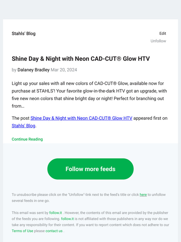 Stahls': Shine Day & Night with Neon CAD-CUT® Glow HTV | Milled