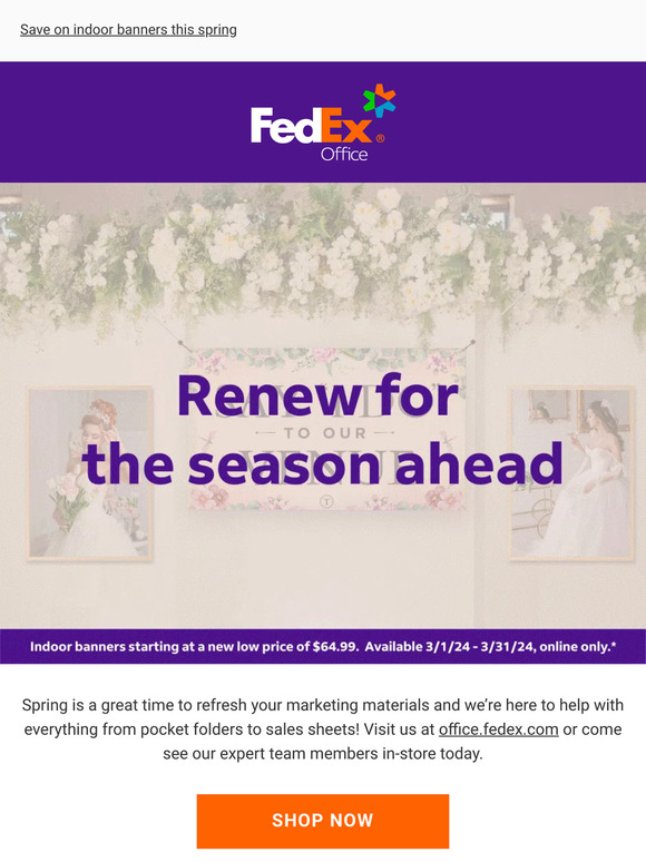 FedEx: Refresh your messaging with indoor banners starting at $64.99 ...
