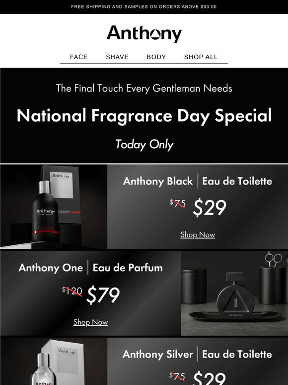 Anthony: Today Only: Epic National Fragrance Day Deals! | Milled
