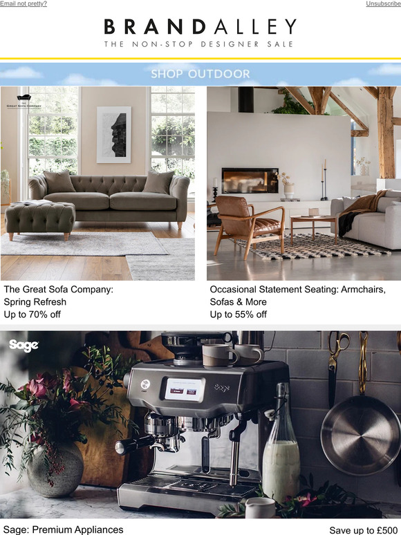 BrandAlley: The Great Sofa Company, Georg Jensen, Sage, Morris & Co ...