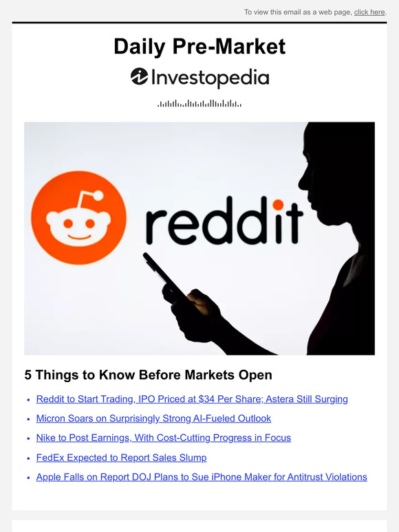 Investopedia: Reddit to Start Trading, IPO Priced at $34 Per Share ...