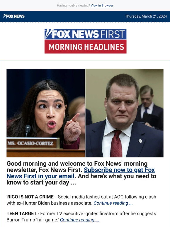 Fox News: AOC ripped after Bobulinski clash | Milled