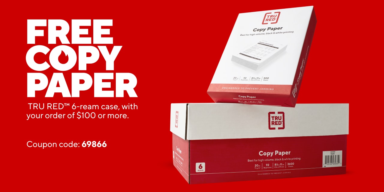 Staples: Special deal! Claim a free TRU RED copy paper 6-ream case with ...