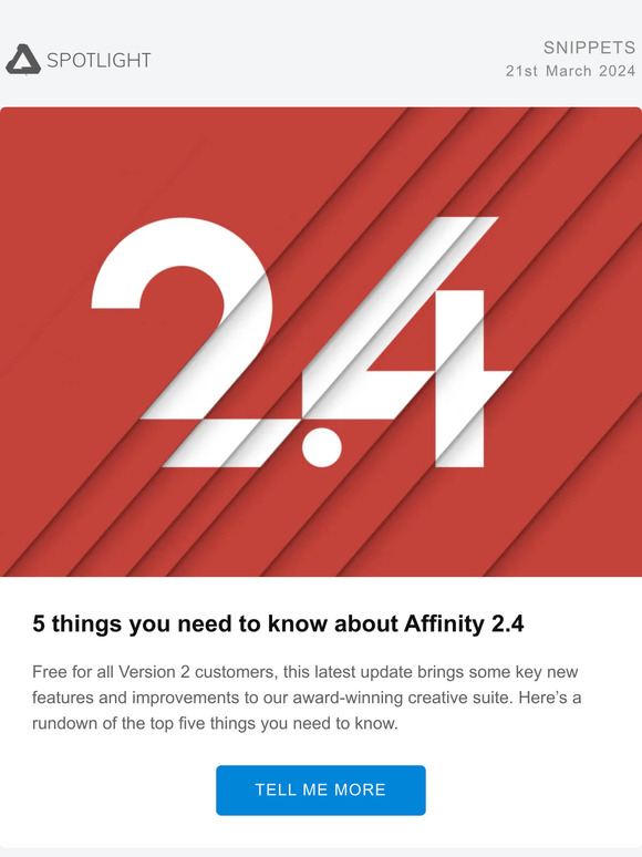 Serif: Spotlight: 5 things you need to know about Affinity 2.4 | Milled