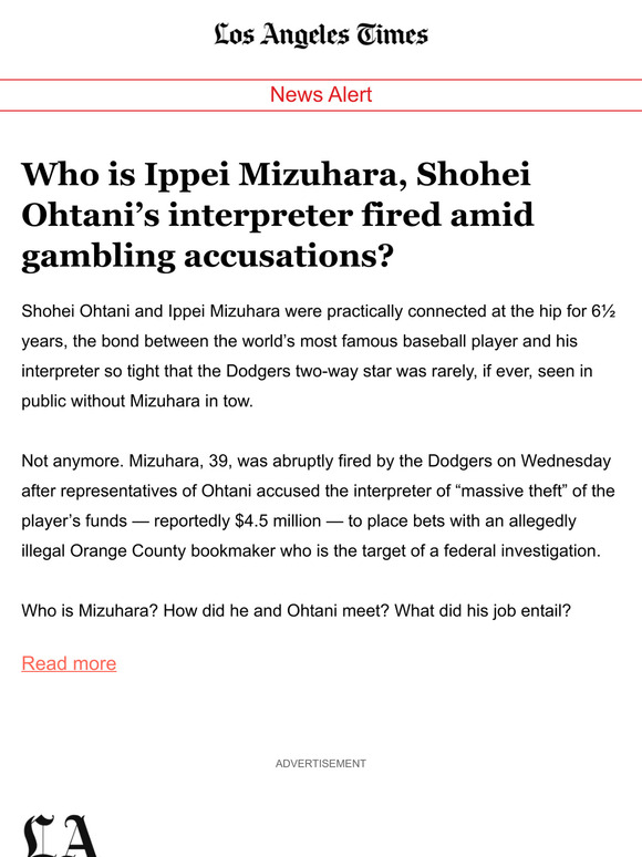 Los Angeles Times: Who is Ippei Mizuhara, Shohei Ohtani’s interpreter ...