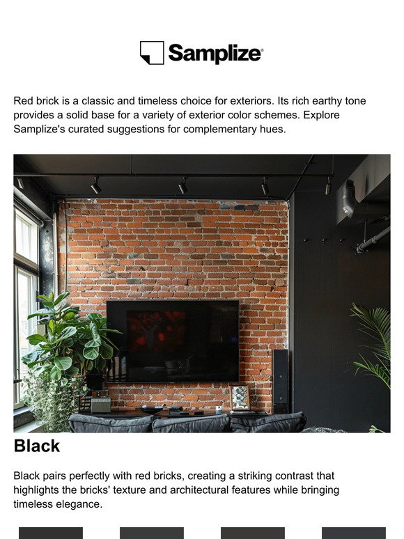 Samplize: Timeless Charm: The Perfect Color Palette for Red Brick | Milled