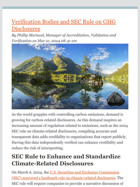 ANSI: New from the ANSI Blog: Verification Bodies and SEC Rule on GHG ...