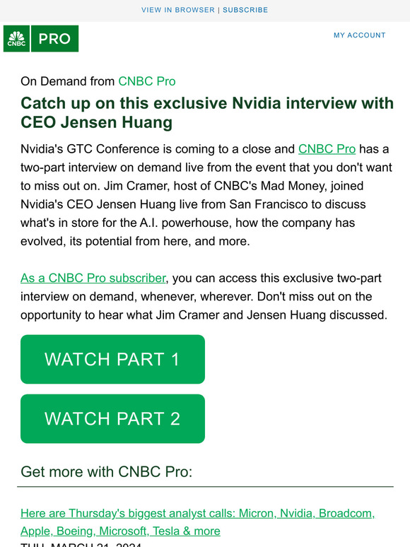 CNBC: Watch this exclusive interview with Nvidia's CEO | Milled