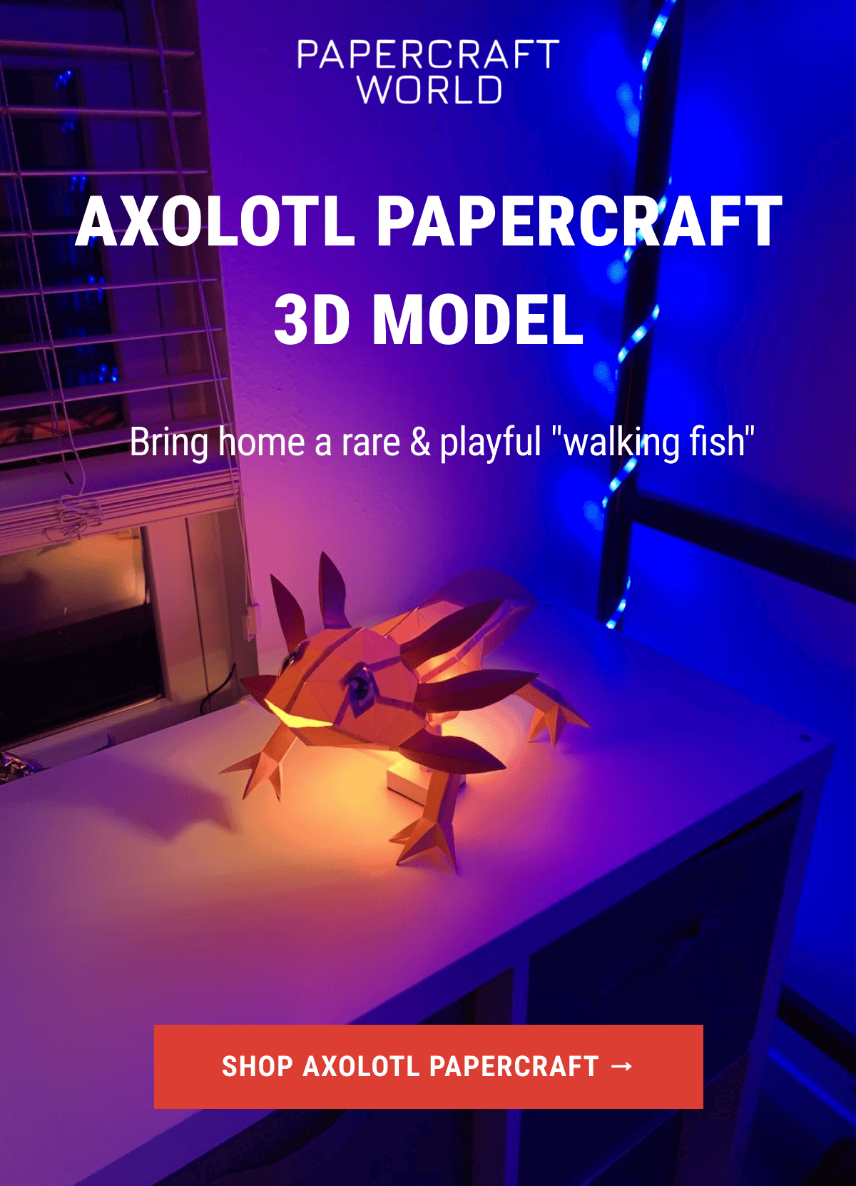 PaperCraft World: Have You Seen Our Axolotl Papercraft 3d Model? | Milled