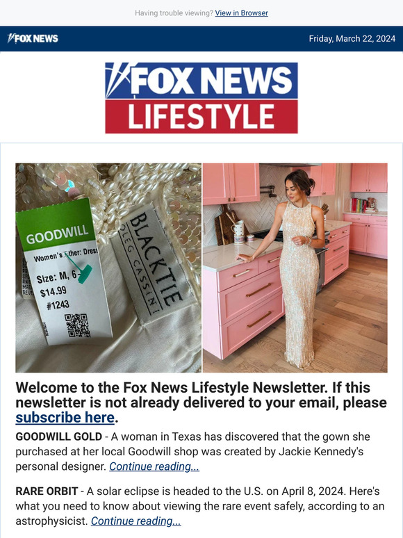 Fox News: Woman learns $15 Goodwill dress was created by a beloved ...