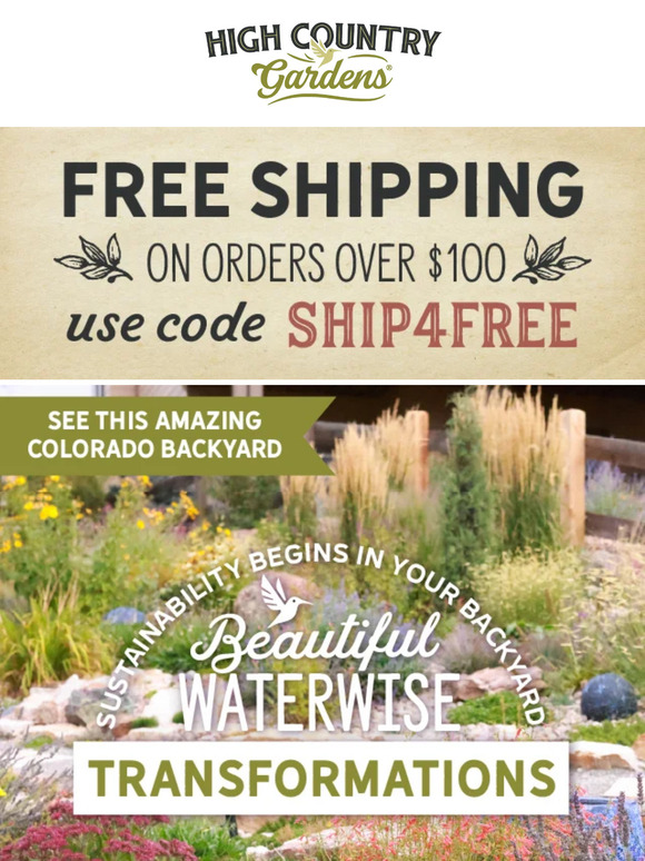 High Country Gardens: Free Shipping + New Waterwise Garden Tour | Milled