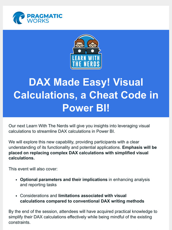 Pragmatic Works: Free event: DAX Made Easy! Visual Calculations, a ...