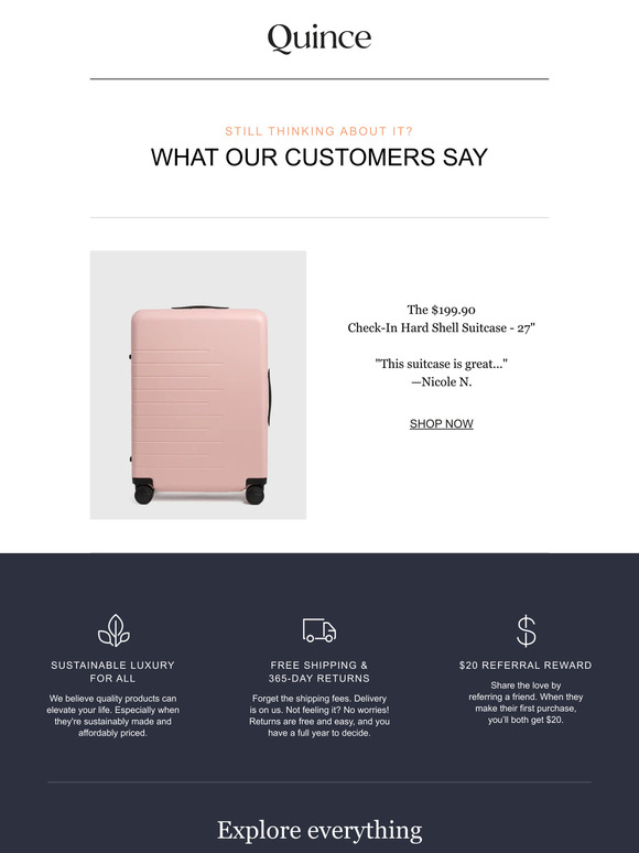 Quince: Check-In Hard Shell Suitcase - 27" is still available | Milled