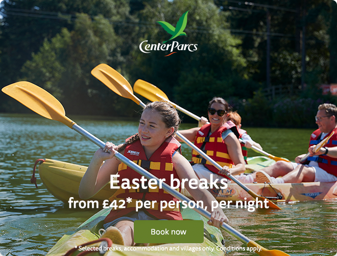 Center Parcs: Easter breaks from £42* per person, per night🐣 | Milled