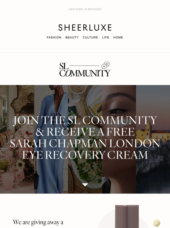 SheerLuxe: Join The SL Community & Receive A FREE Beauty Product | Milled
